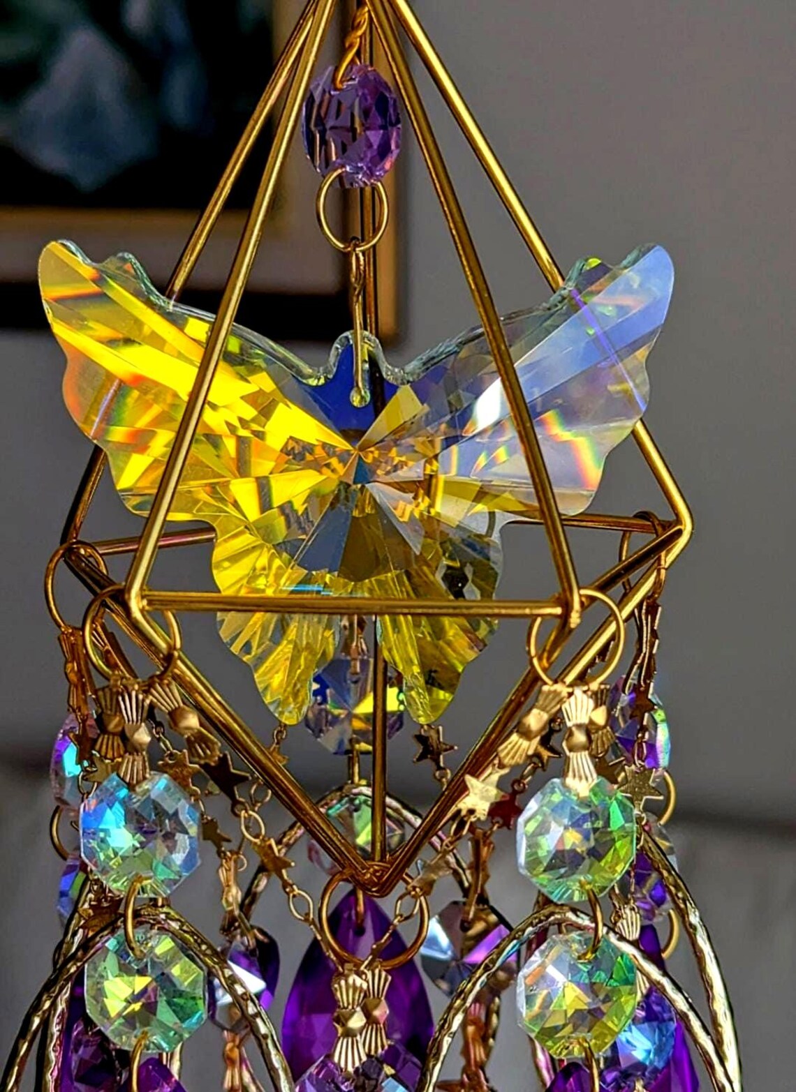 Fairies & Butterfly Crystal Suncatcher - Etsy