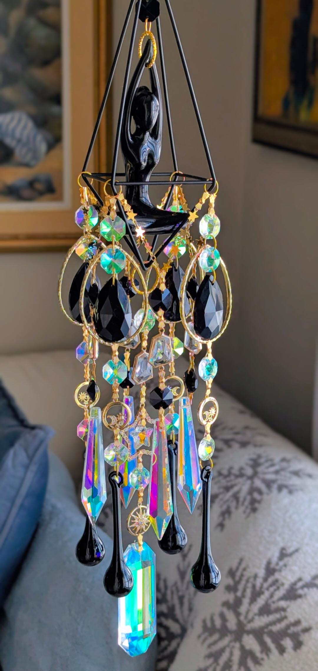 Yoga Pose Celestial Crystal Suncatcher - Etsy