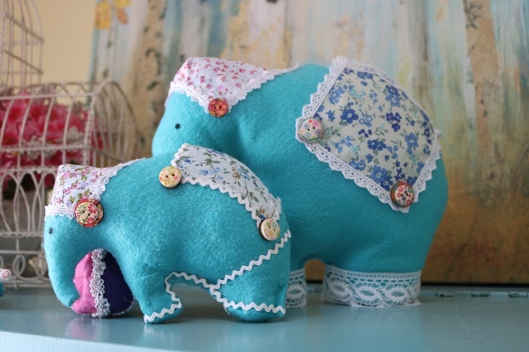 Felt Elephants Circus Nursery Decor Set of Elephants Handmade Tilda ...