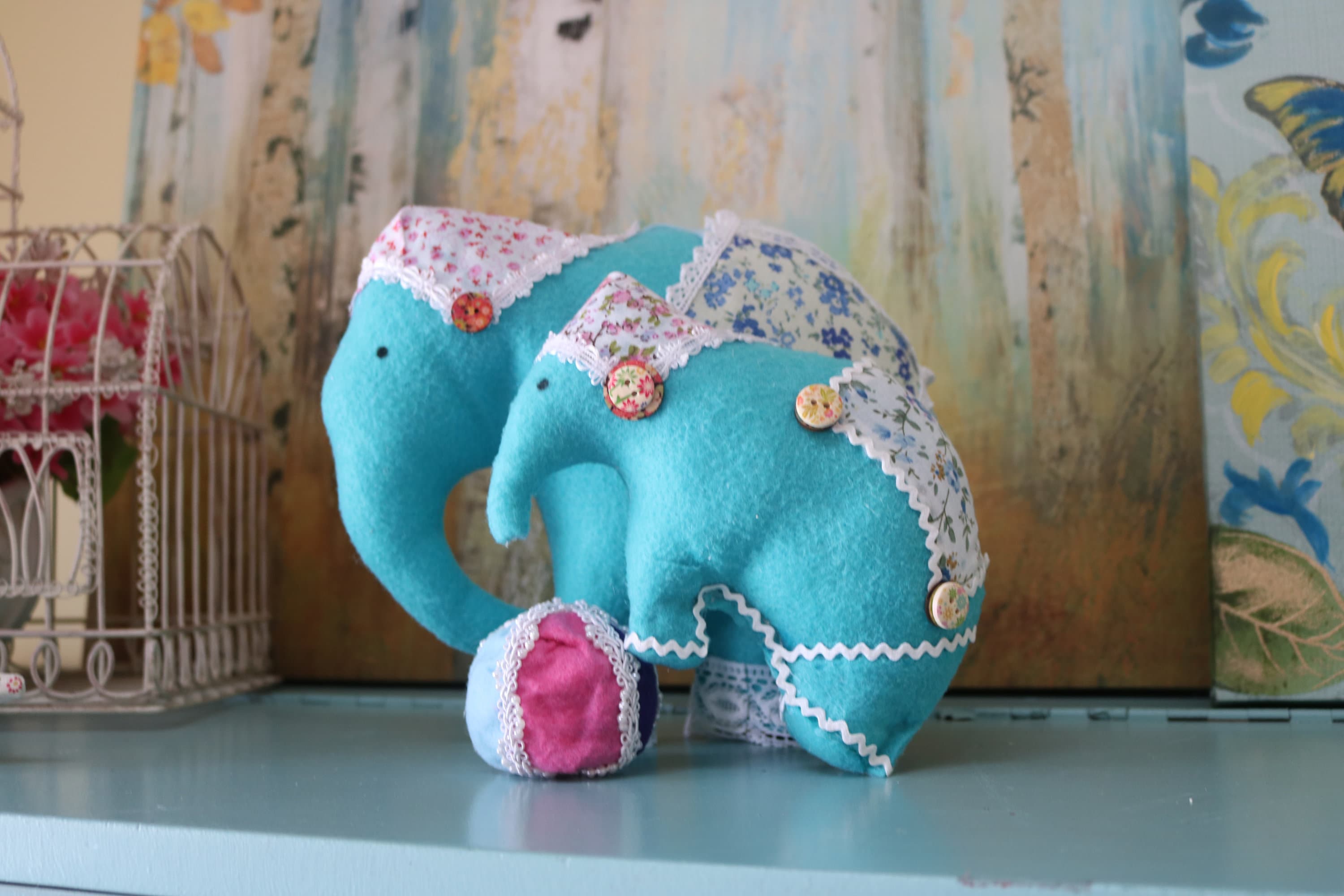 Felt Elephants Circus Nursery Decor Set of Elephants Handmade Tilda ...