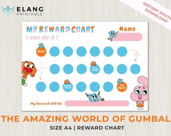 Prints 2 Versions Chore Chart Printable Gumball Reward Chart Potty ...
