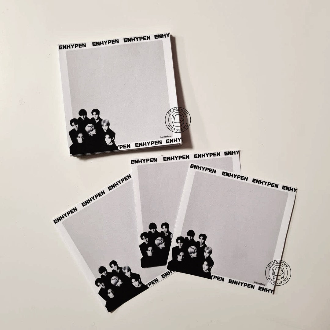 KPOP Memopad Enhypen Memo Pad, Memo Sheets 7.5 X 7.5 Cm Handmade and ...
