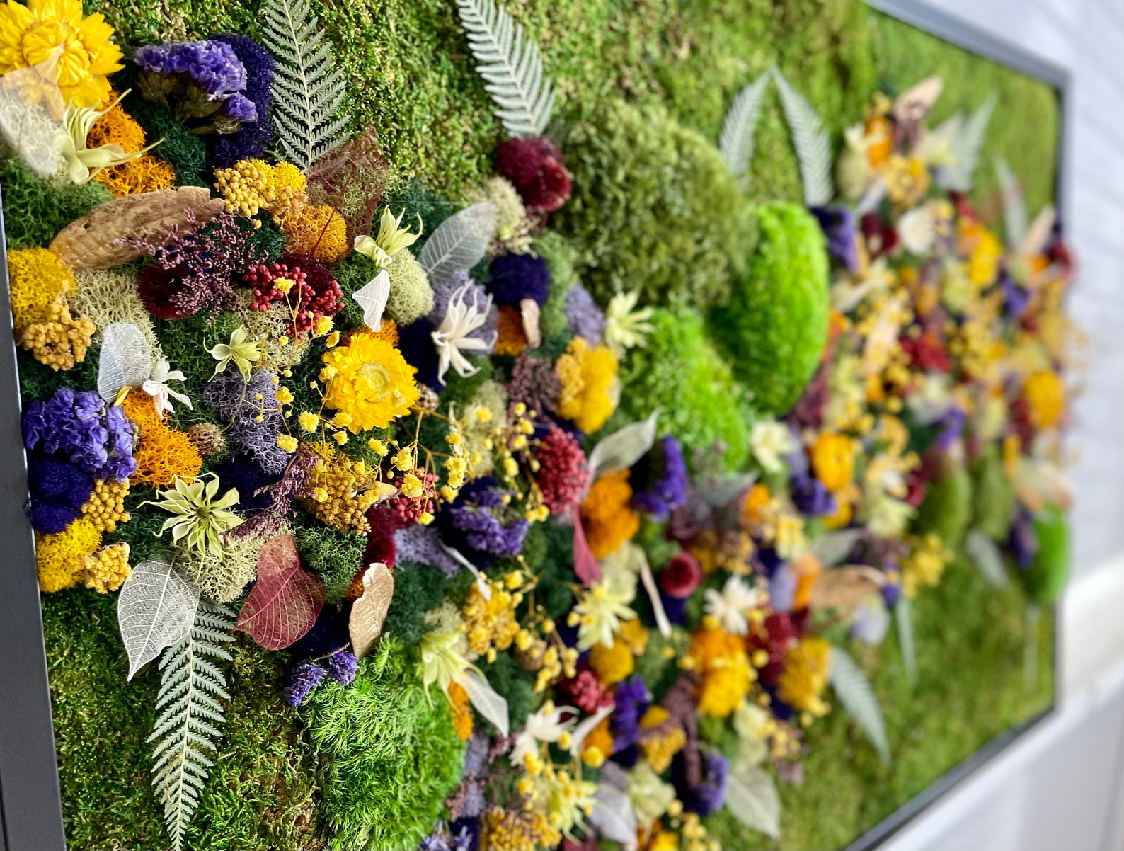 Moss Wall Art Purple Blue Pink Coral Preserved Moss - Etsy