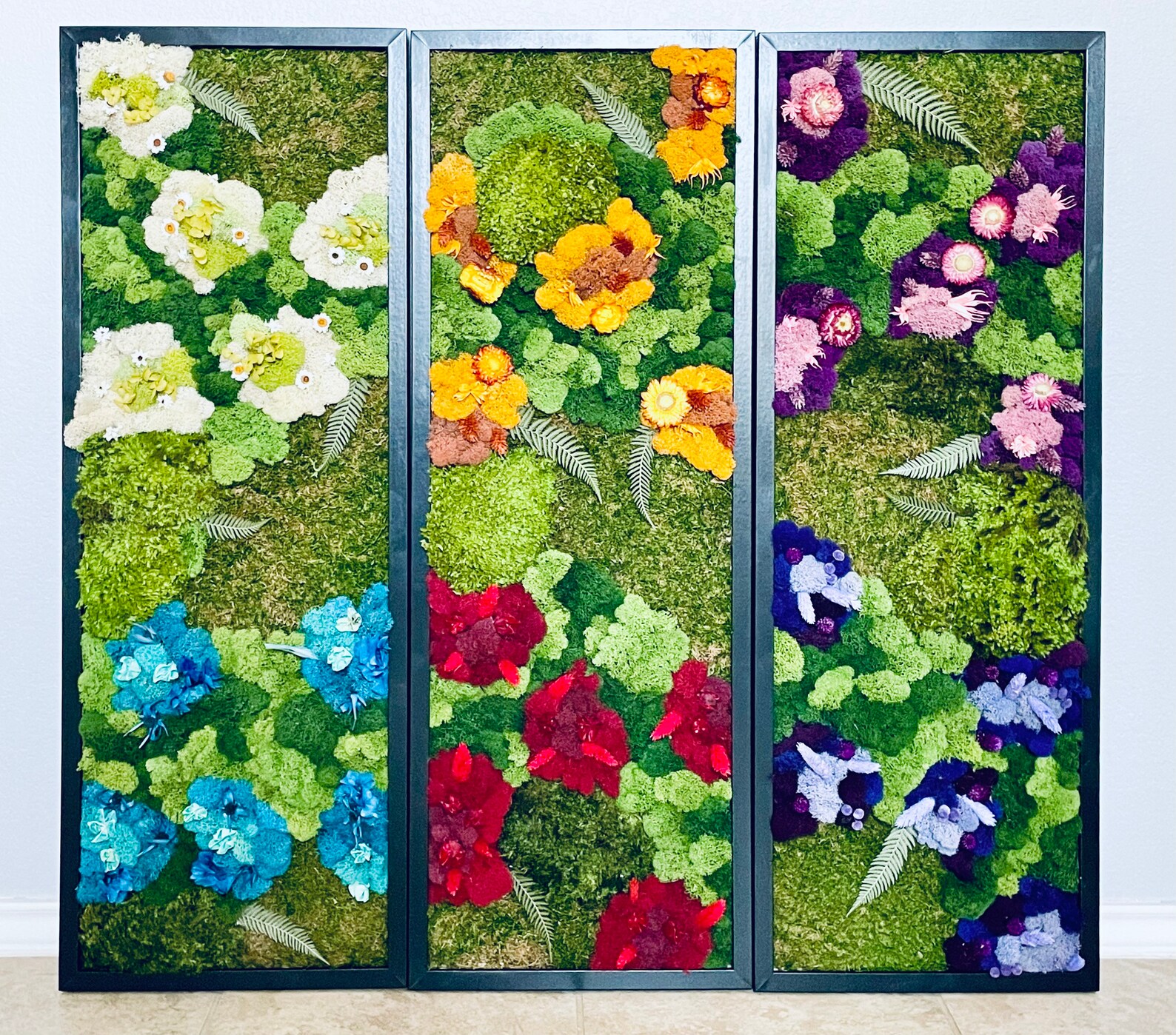 Colorful Moss Art Set Moss Wall Art Preserved Moss Large - Etsy