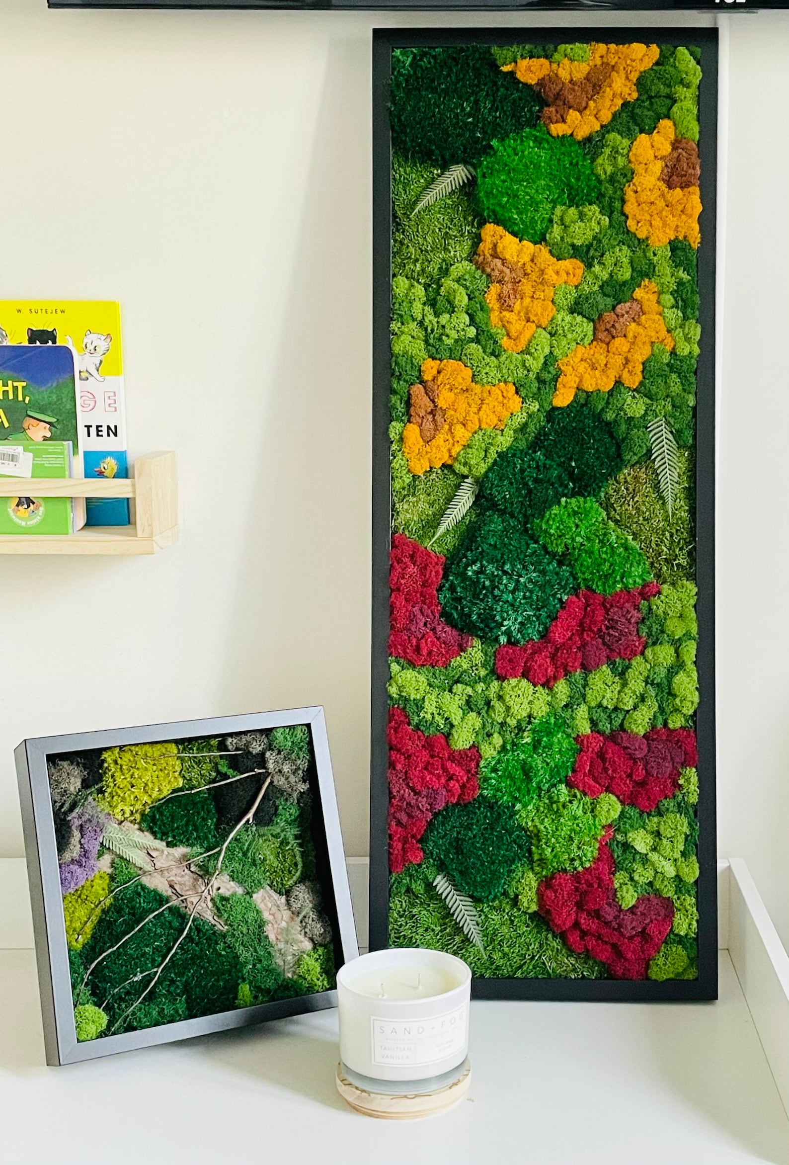 Colorful Moss Art Set Moss Wall Art Preserved Moss Large - Etsy