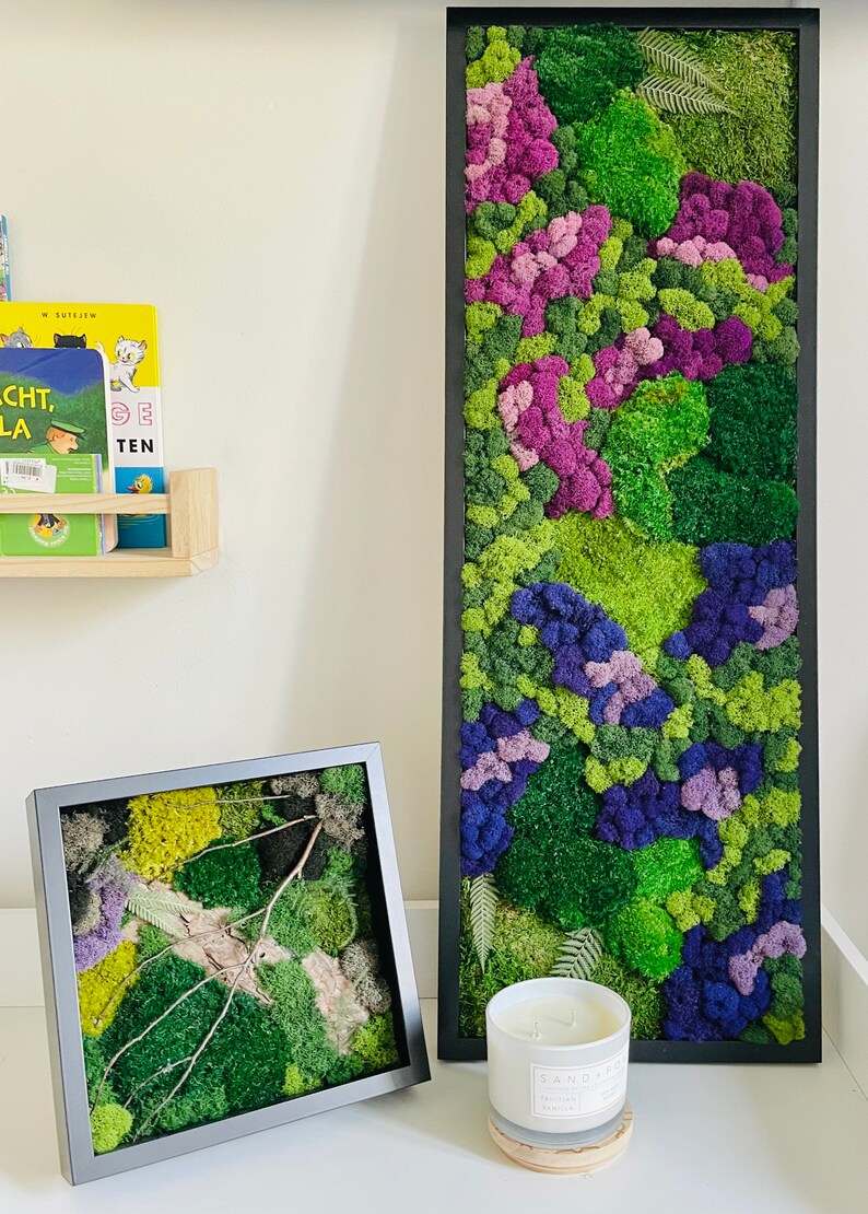 Colorful Moss Art Set Moss Wall Art Preserved Moss Large - Etsy