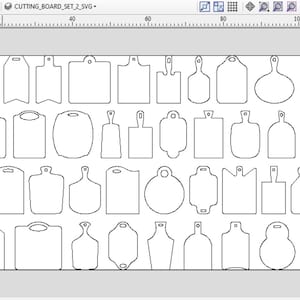 Bundle of 48x Cutting Board Pattern Templates SVG / DXF, Ai, Vectric ...