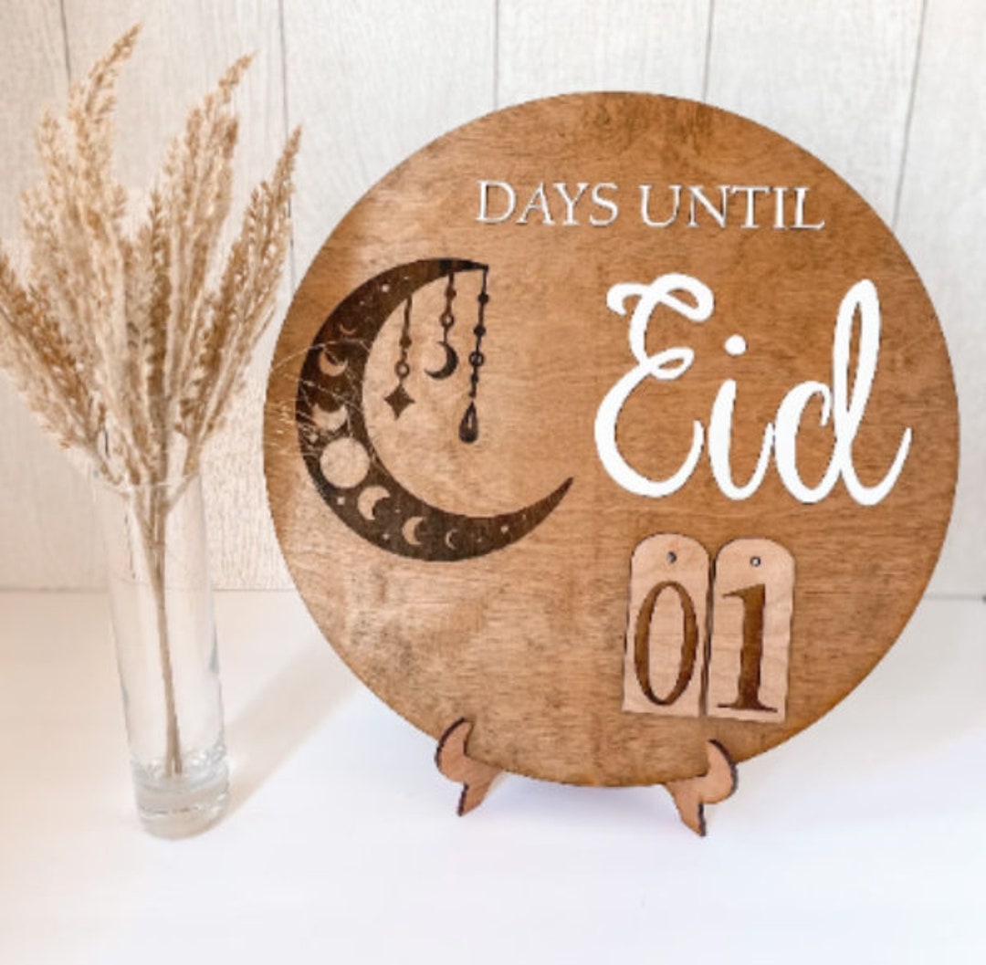 Wooden Days Until Eid Calendar, Countdown Calendar, Wooden, Eid, Eid ...