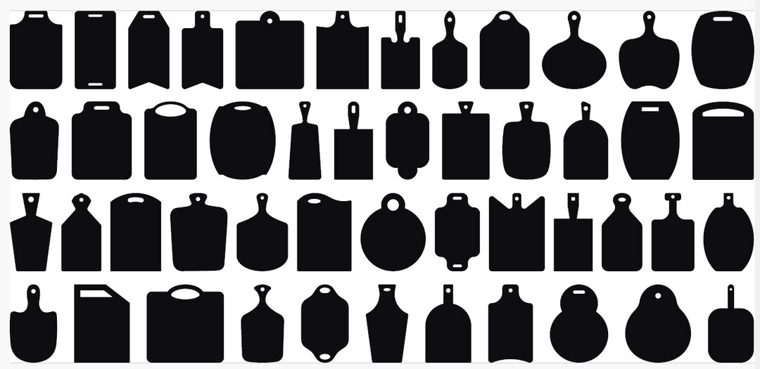Bundle of 48x Cutting Board Pattern Templates SVG / DXF, Ai, Vectric ...