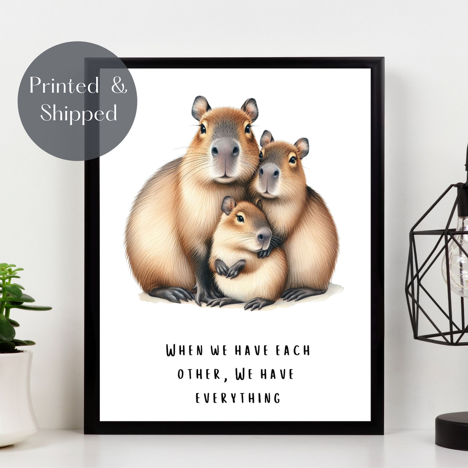 CAPYBARA FAMILY PRINT, Hugging Capybaras Wall Art, Wildlife Picture ...