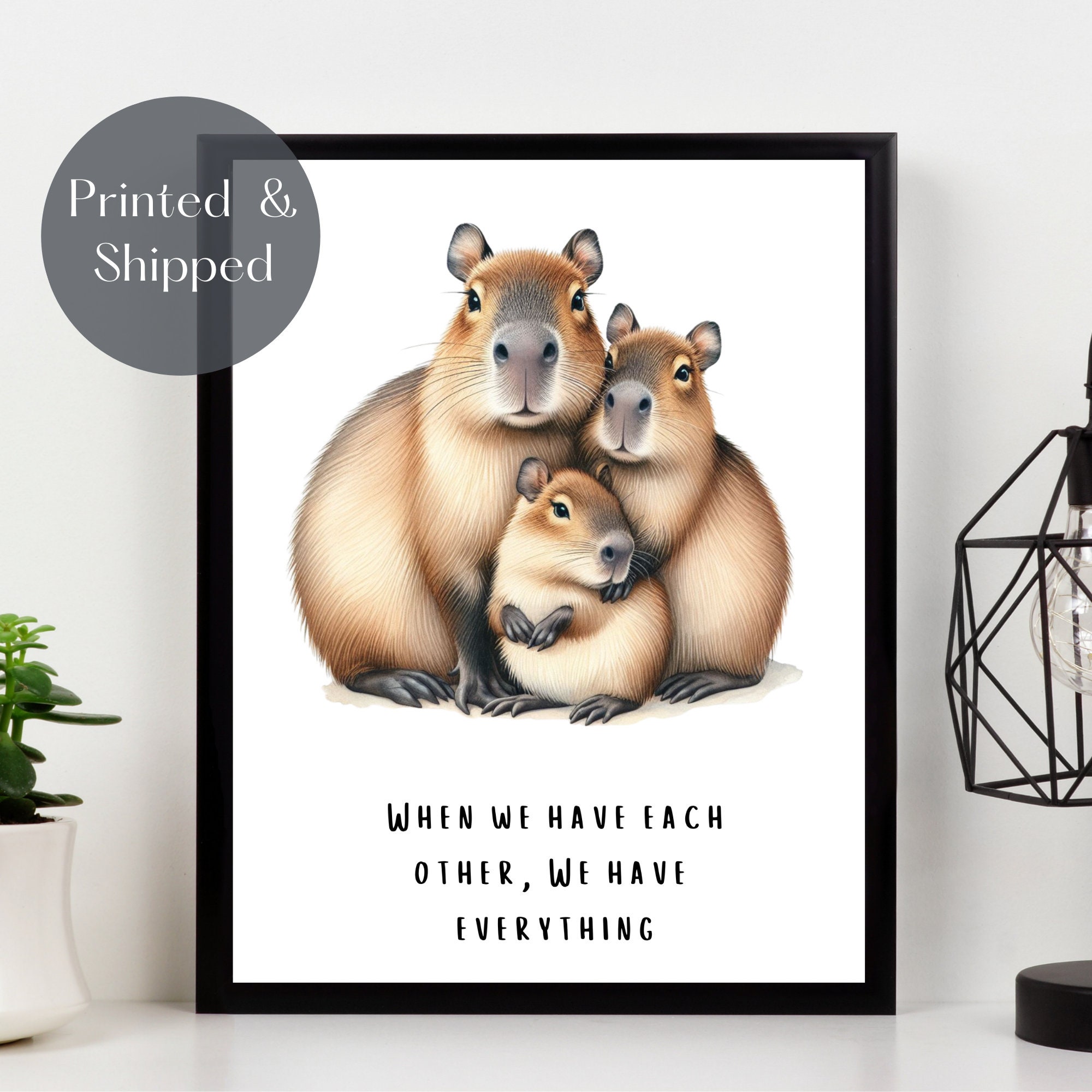 CAPYBARA FAMILY PRINT, Hugging Capybaras Wall Art, Wildlife Picture ...