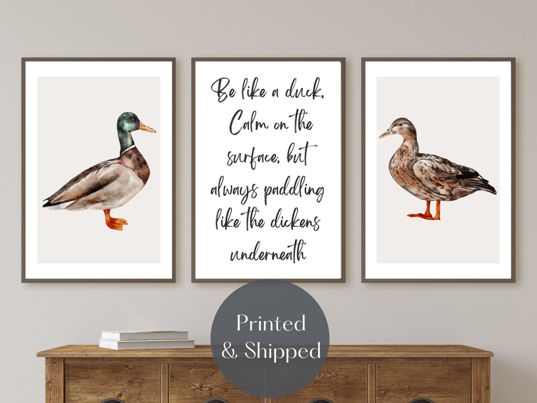 SET OF 3 DUCK Art Prints, Watercolour Ducks Wall Decor, Inspirational ...