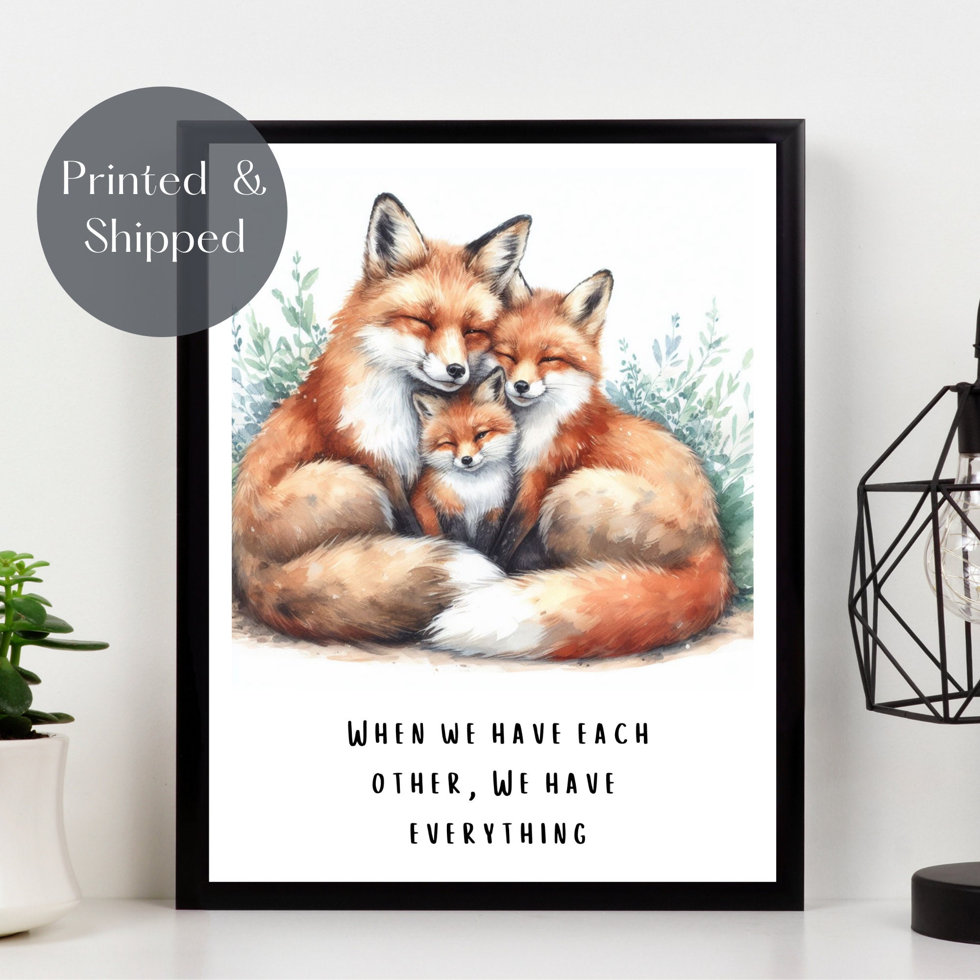 FOX FAMILY PRINT, Cuddling Red Fox Wall Art, Wildlife Picture, Family ...