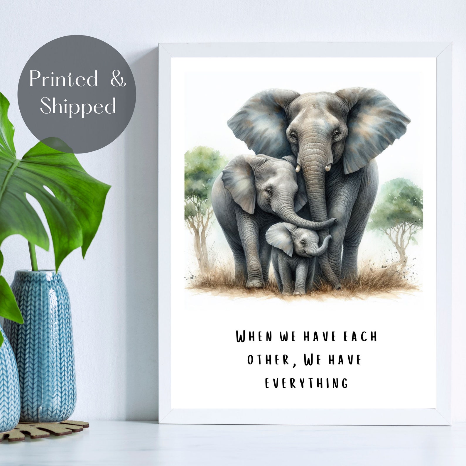 ELEPHANT FAMILY PRINT, African Elephant Wall Art, Wildlife Picture ...