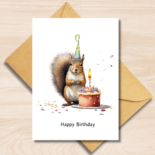 Squirrel Happy Birthday - Etsy