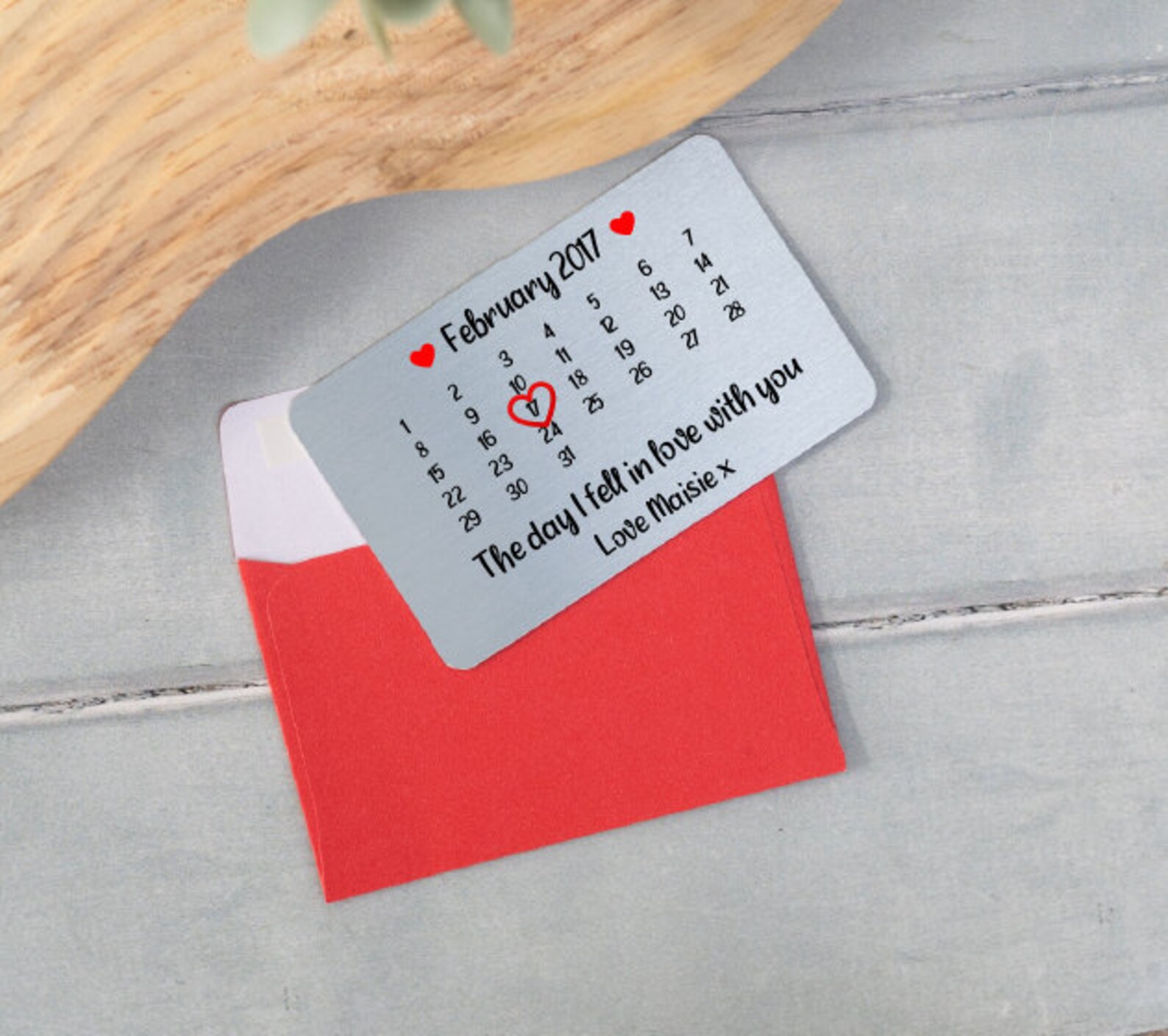 Personalised 'the Day I Fell in Love With You' Metal Wallet Card ...