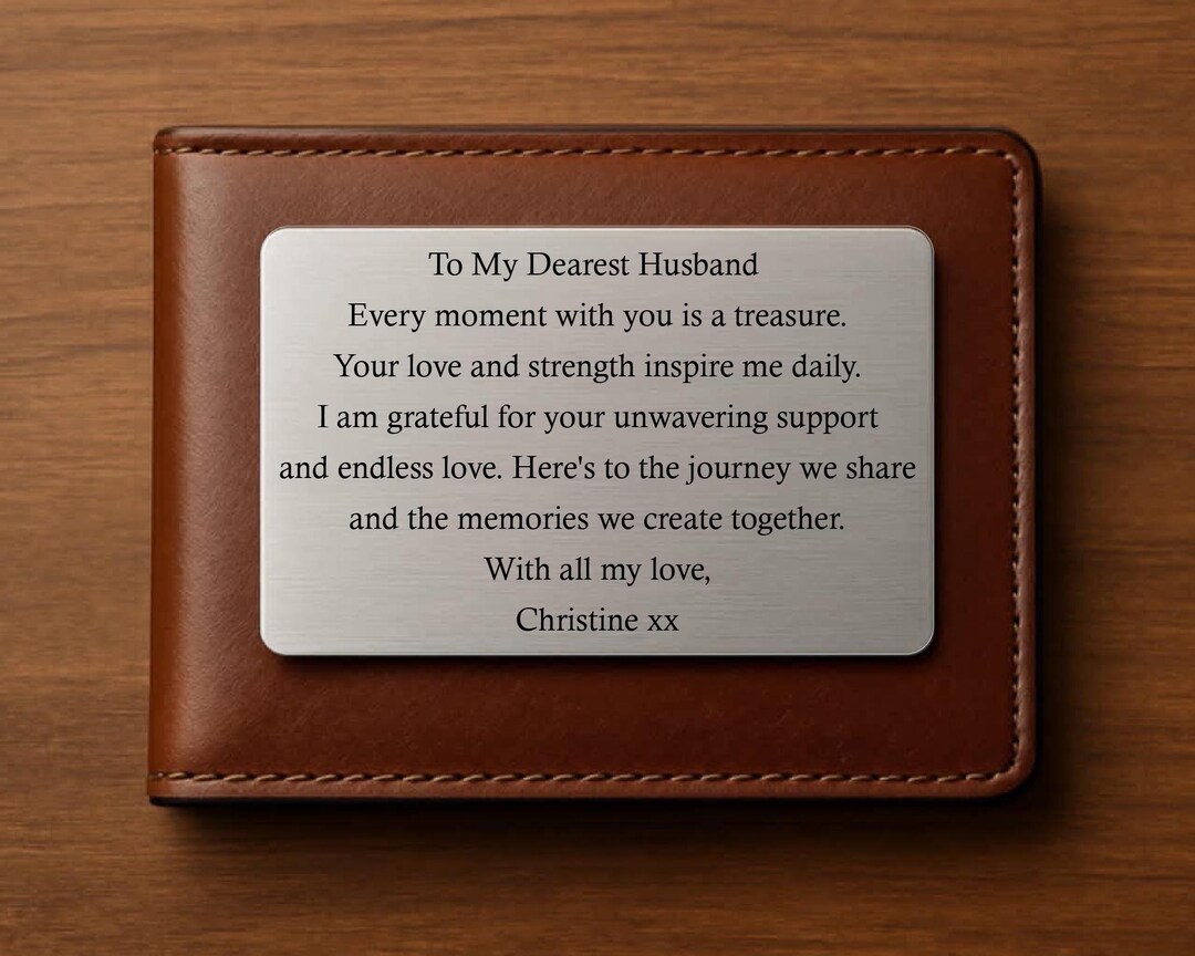 Personalised Aluminium Wallet Card for Husband – Custom Engraved Credit ...