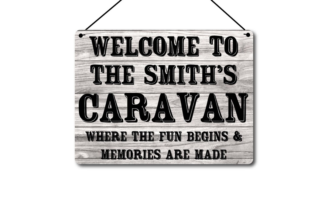 Personalised Hanging Caravan Sign - 20cm X 15cm (A5 Size) Aluminium ...
