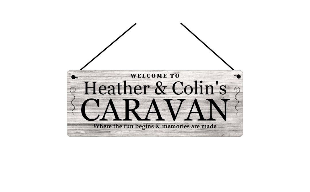 Personalised Hanging Caravan Sign - 20cm X 7.5cm Aluminium Plaque - Etsy UK