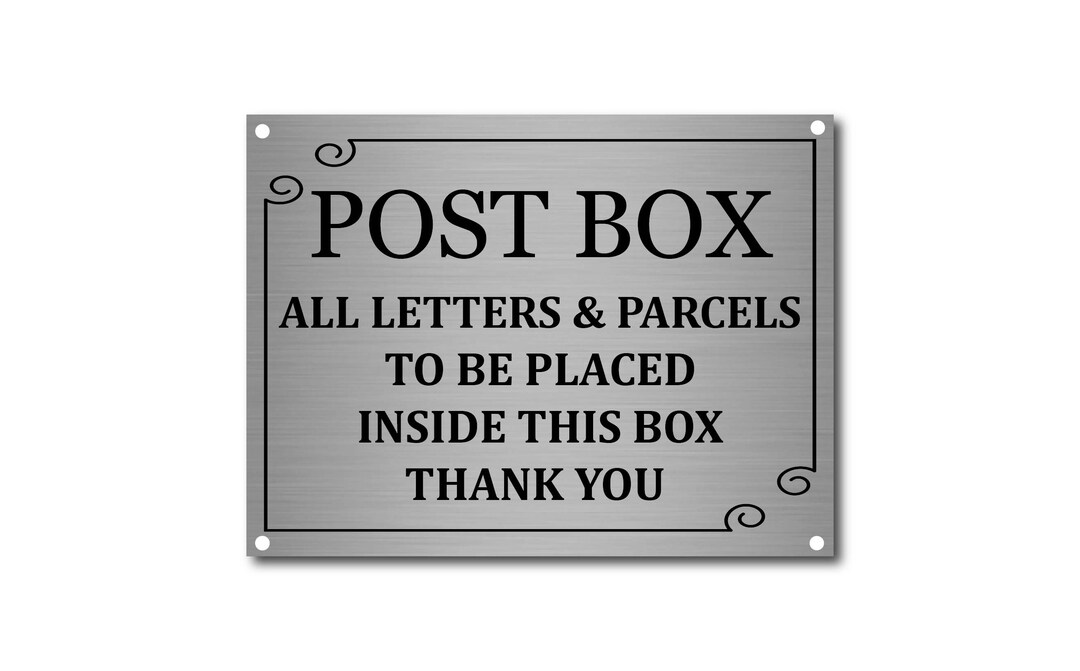 Classy Brushed Silver Post Box Sign A5 Size, 20cm X 15cm - Etsy