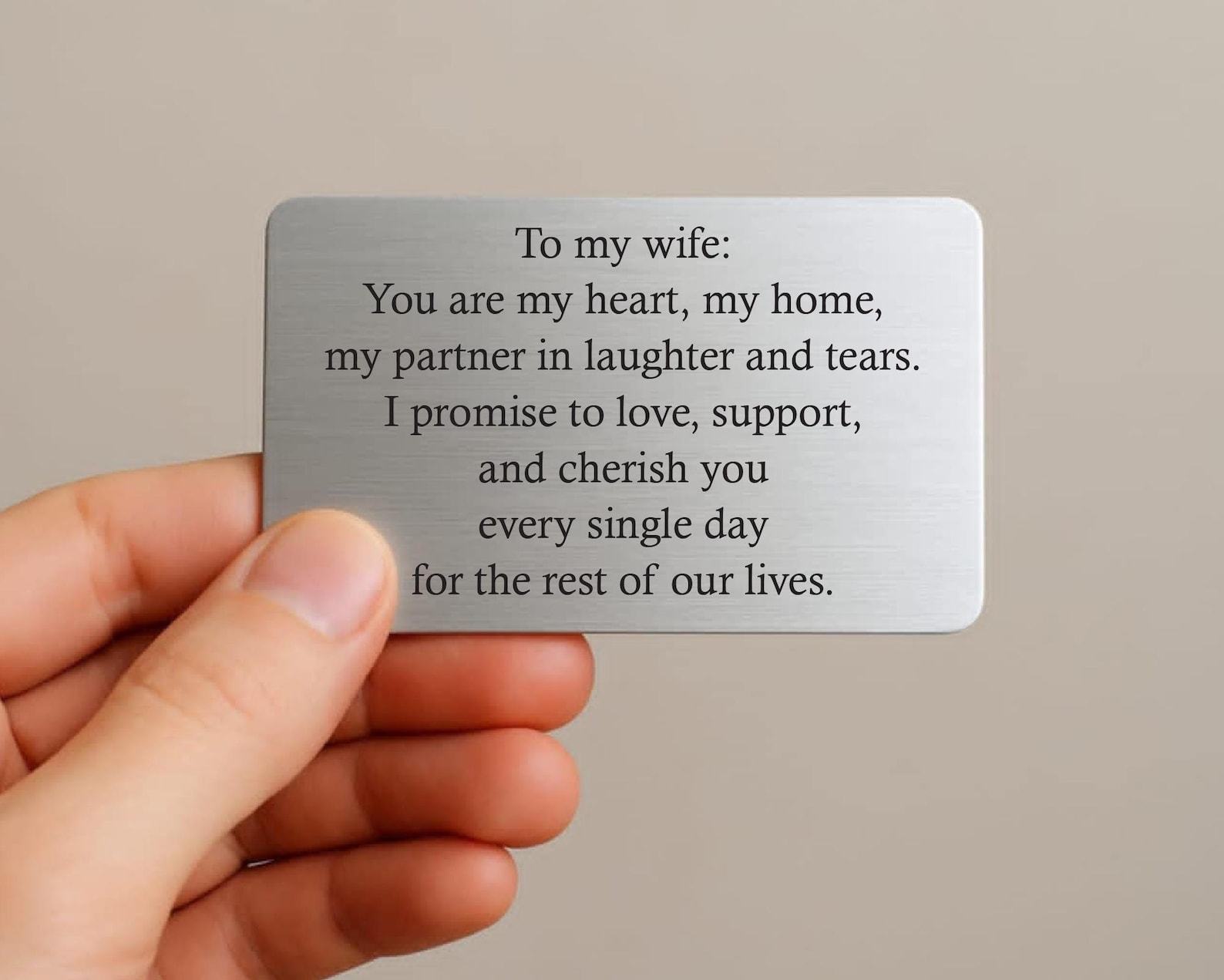 Aluminium Wallet Card for Wife – Custom Engraved Credit Card Size ...