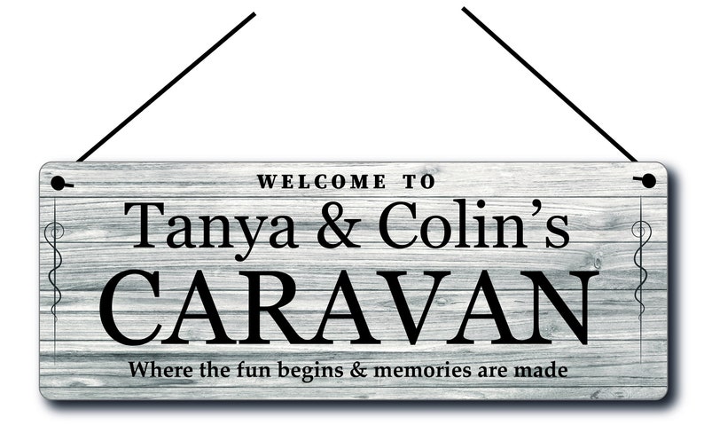 Personalised Hanging Caravan Sign - 20cm X 7.5cm Aluminium Plaque - Etsy UK