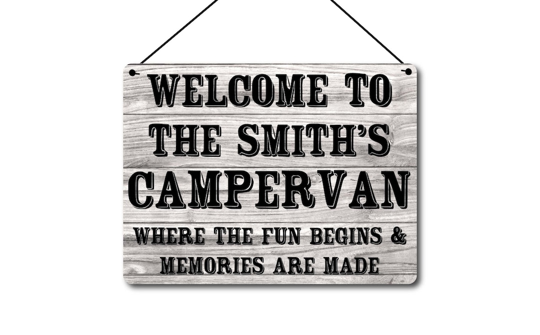 Personalised Hanging Campervan Sign 20cm X 15cm A5 Size Aluminium ...