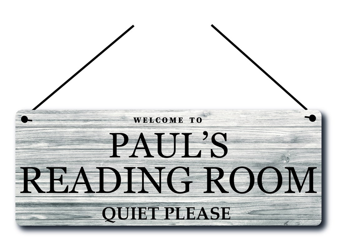 Personalised Reading Room Sign 20cm X 7.5cm X 0.5mm - Etsy