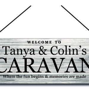 Personalised Hanging Caravan Sign - 20cm X 7.5cm Aluminium Plaque - Etsy UK