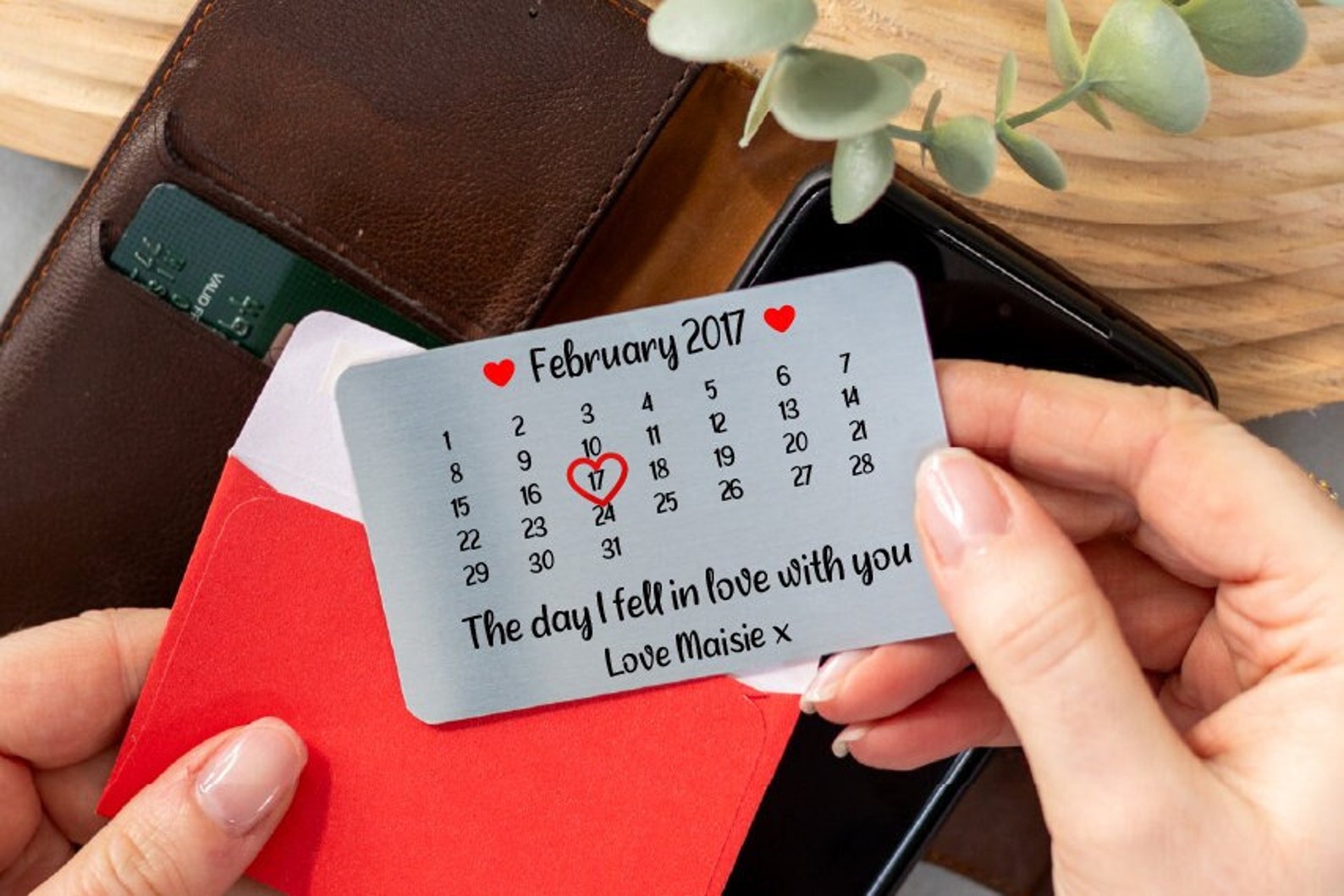 Personalised 'the Day I Fell in Love With You' Metal Wallet Card ...