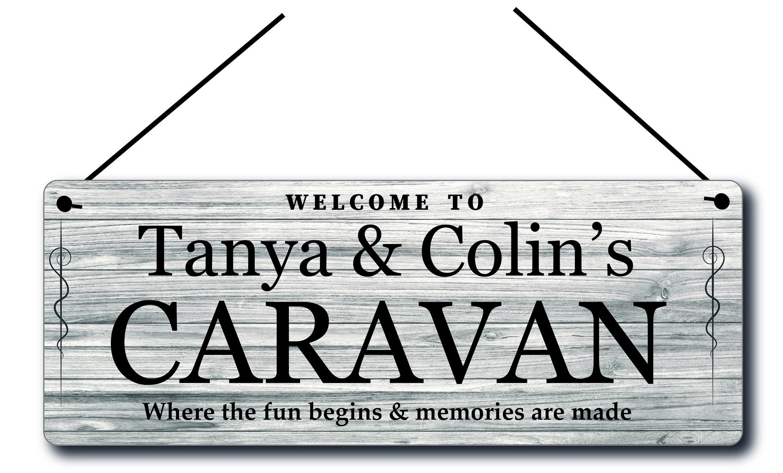 Personalised Hanging Caravan Sign - 20cm X 7.5cm Aluminium Plaque - Etsy UK