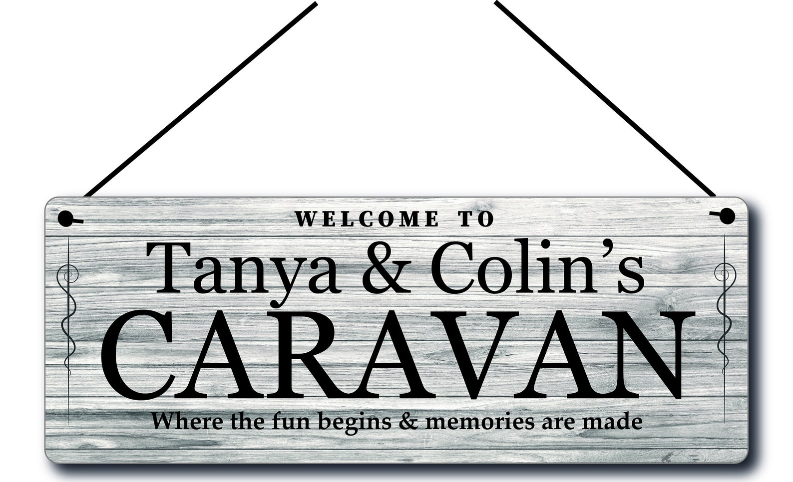 Personalised Hanging Caravan Sign - 20cm X 7.5cm Aluminium Plaque - Etsy UK