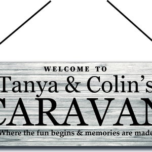 Personalised Hanging Caravan Sign - 20cm X 7.5cm Aluminium Plaque - Etsy UK