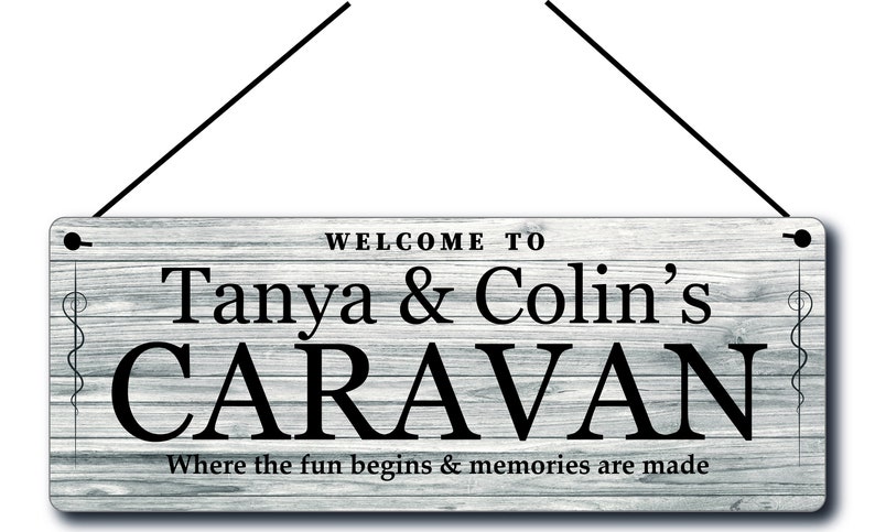 Personalised Hanging Caravan Sign - 20cm X 7.5cm Aluminium Plaque - Etsy UK