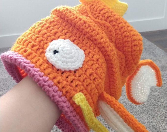 CROCHET PATTERN - Useless Fish Slouchy Hat - Magikarp Hat - Pokemon Hat ...