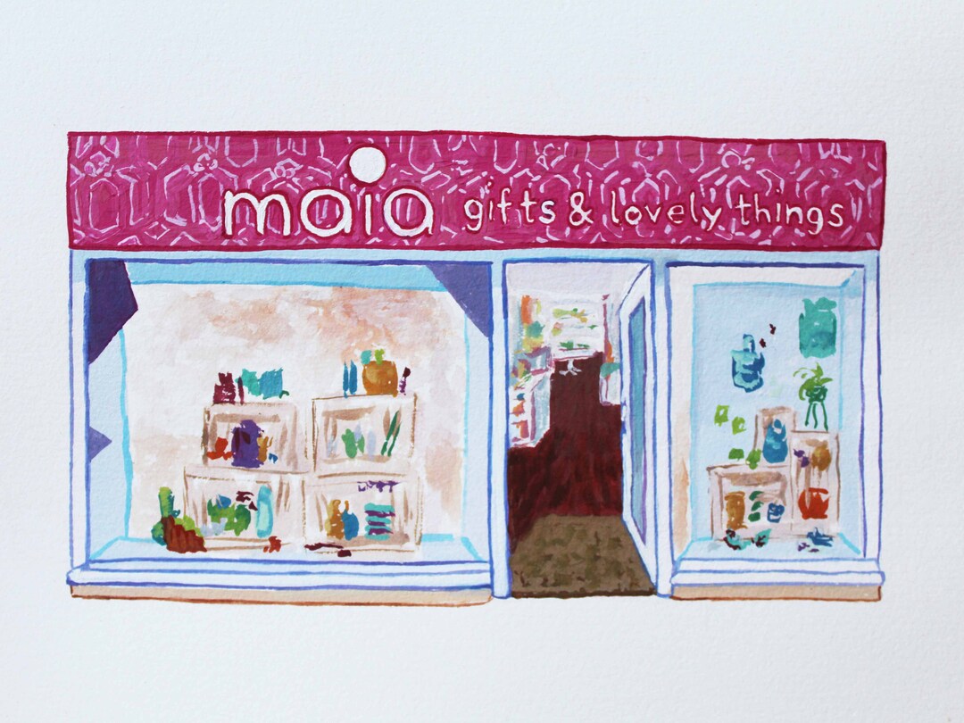 Storefront Portrait | Custom Business Painting | Personalised Shop ...