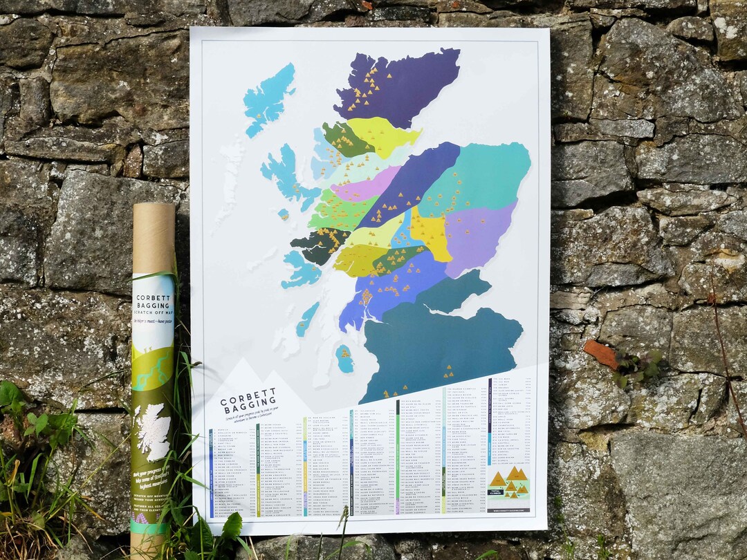 Corbett Bagging Scratch off Map | Peak Baggers Poster A1 | Scottish ...