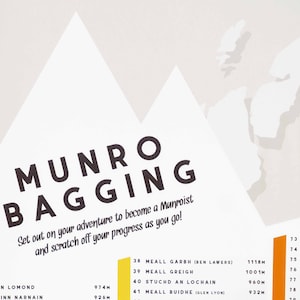 Munro Bagging Scratch off Map | Munro Baggers Poster A1 | Scottish ...