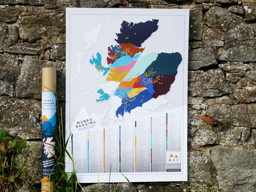 Munro Bagging Scratch off Map | Munro Baggers Poster A1 | Scottish ...