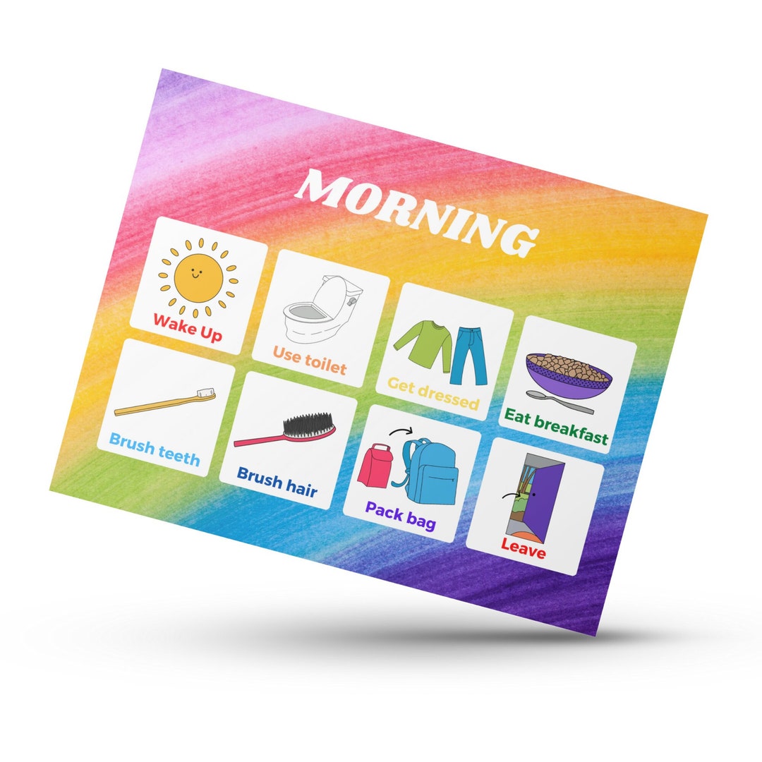 Morning Routine for Kids Printable Instant Download Visual Schedule ...