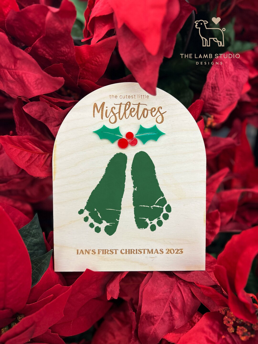 Mistletoes Baby's First Christmas Keepsake | Baby Footprint Mistletoe ...