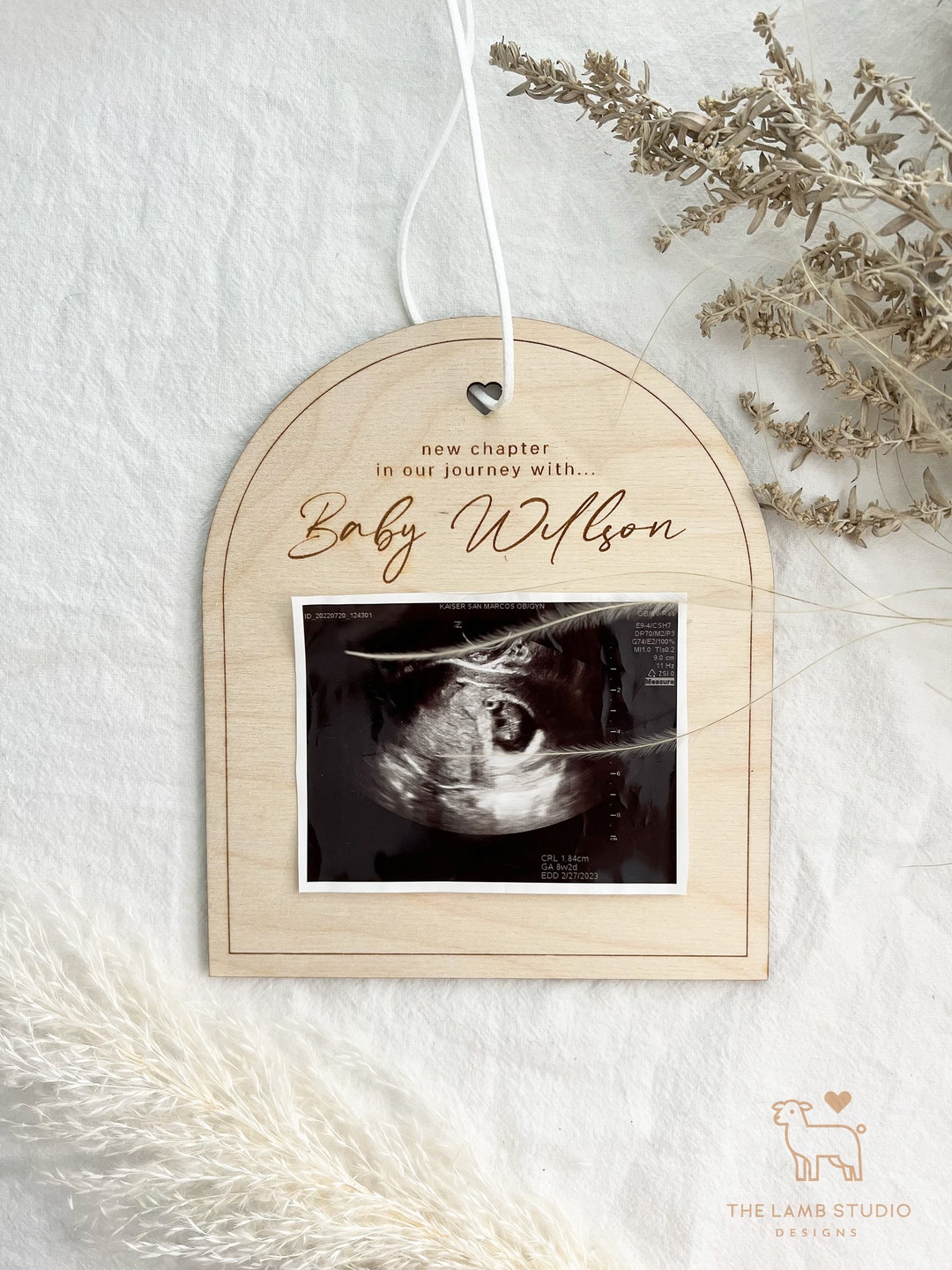 Baby Ultrasound Photo Display Sign | Personalized Sonogram Wooden Sign ...