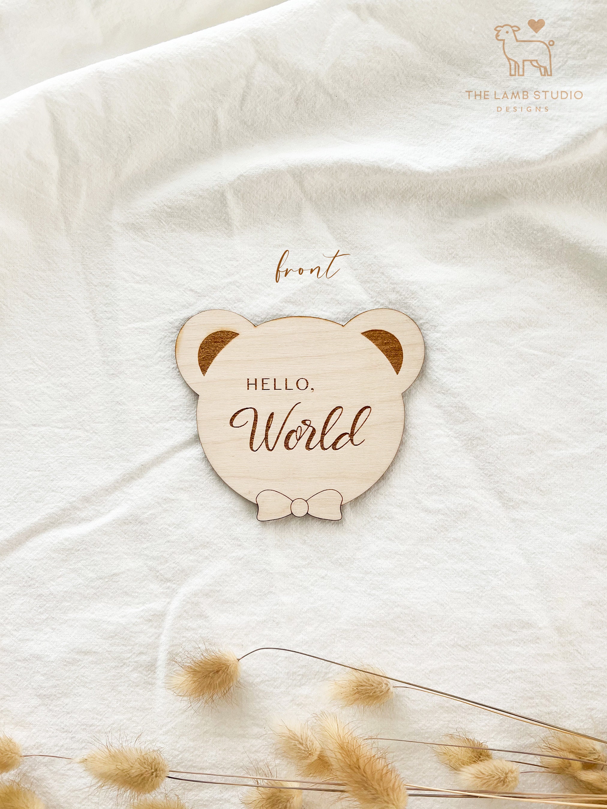 Teddy Bear Milestone Cards | Wooden Hello World | Baby Shower Gift ...