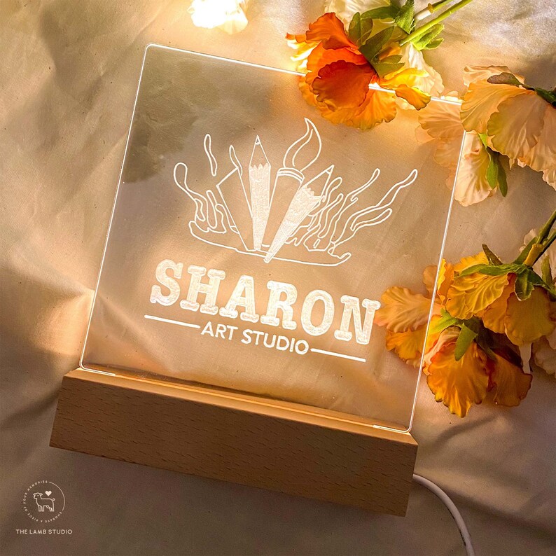 Custom Logo Sign Personalised Name LED Light Business Name | Etsy