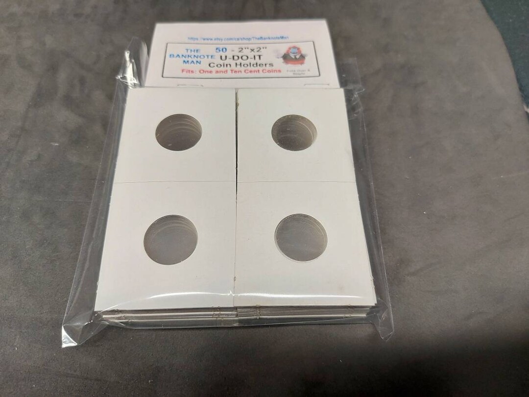 COIN HOLDERS 2x2 Coin Flips Bundle of 50 Penny or Dime Size 20.5 Mm ...