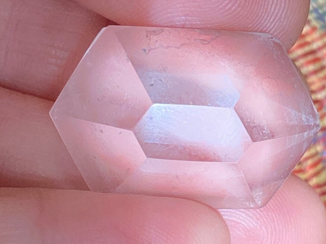 Faceted Hexagonal Quartz Crystal Cabochon - Etsy