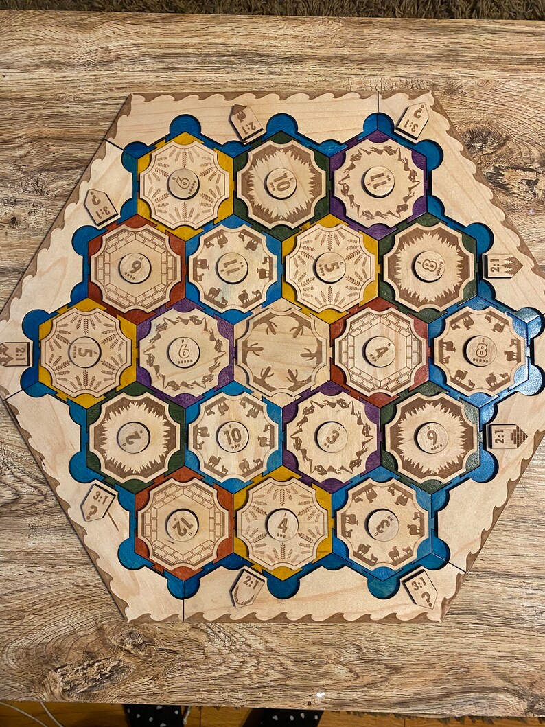 Catan-inspired Boardgame - Laser Template & Glowforge File Download - Etsy