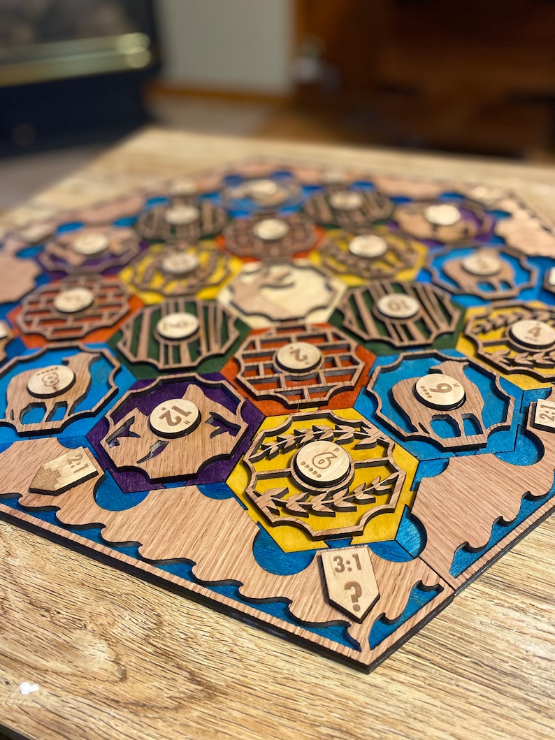 Catan-inspired Boardgame - Laser Template & Glowforge File Download - Etsy