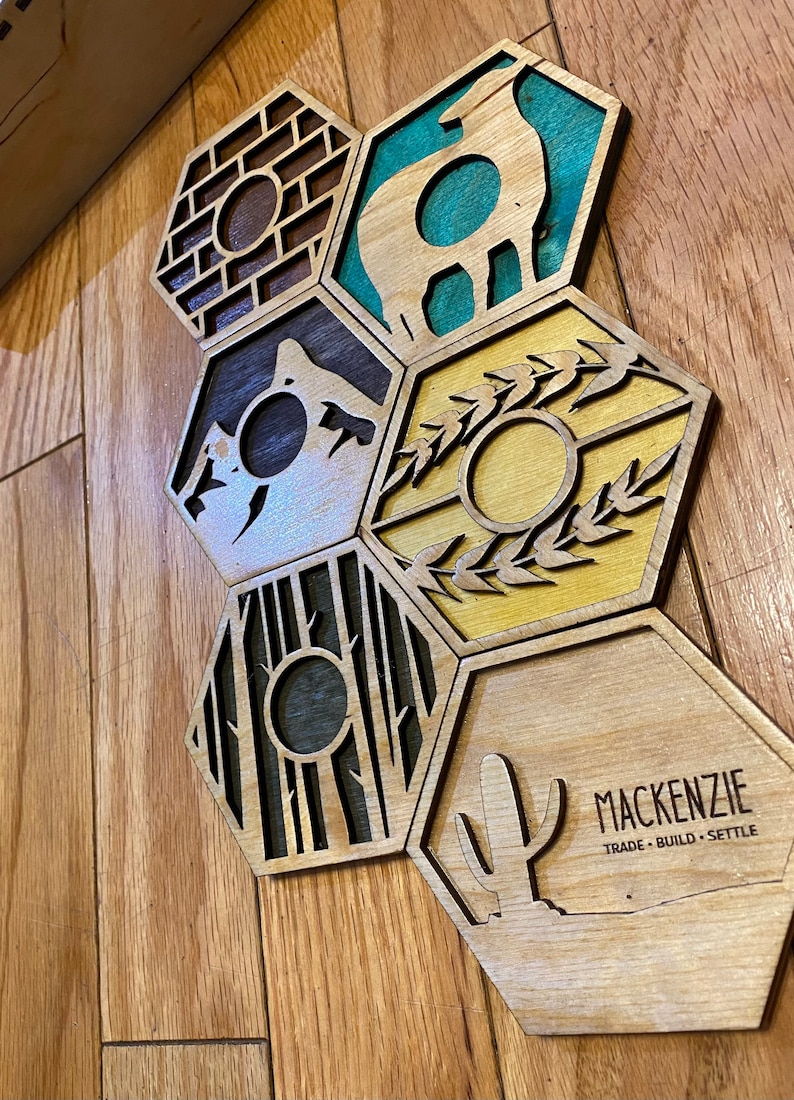 Catan-inspired Boardgame Laser Template & Glowforge Files - Etsy