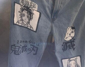 Custom Anime Jeans - Etsy
